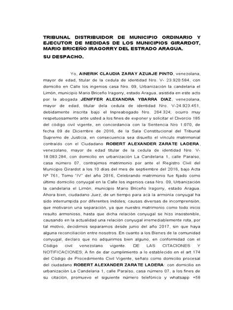 Divorcio Desafecto C Pdf Divorcio Procedimiento Civil