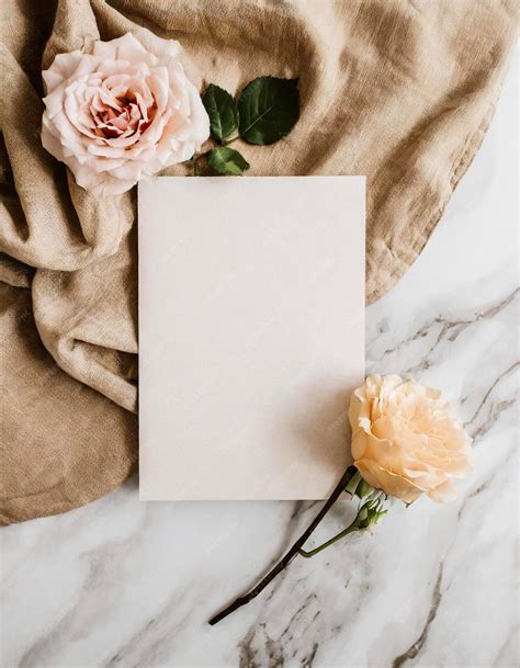 Premium Photo Photo Blank Paper Sheet Card With Mockup Copy Space