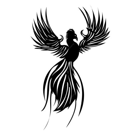 Premium Vector Black Silhouette Phoenix Bird Isolated Vector