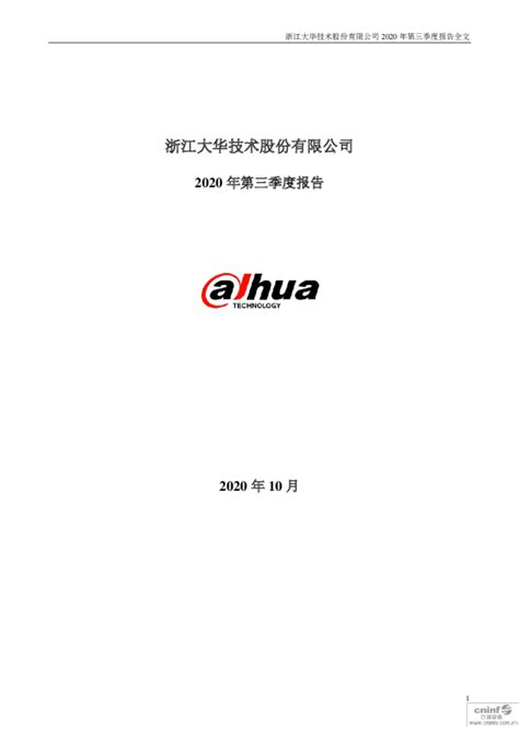 大华股份：2020年第三季度报告全文