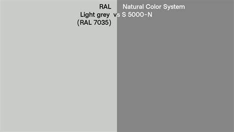 RAL Light Grey RAL Vs Natural Color System S N Side By Side Comparison