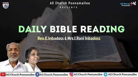 🔴live Daily Bible Reading On 07 02 2022 Rev E Inbadoss And Mrs I