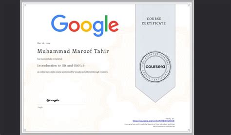 Completed Git And Github Course On Coursera Maroof Tahir Posted On The Topic Linkedin