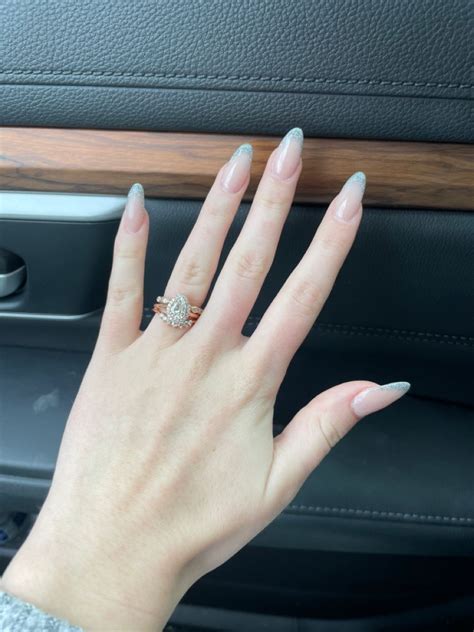 French Tip Nails With A Sparkling Twist