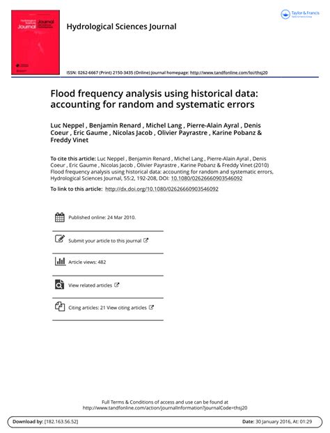 pdf flood frequency analysis using historical data accounting for