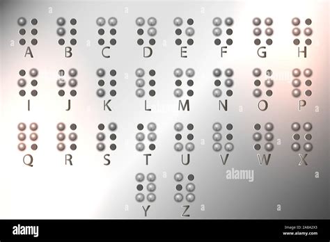 Metal Braille Alphabet Tactile Writing System Used By Blind Or