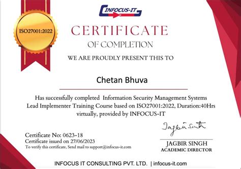 Chetan B On Linkedin Informationsecurity Isms Iso27001 Iso27001