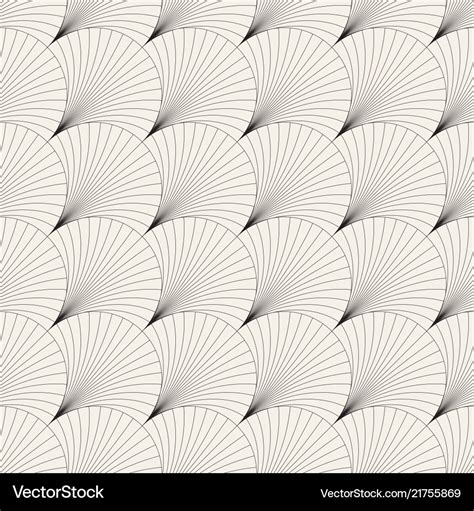 Seamless Vintage Pattern Of Overlapping Arcs Vector Image