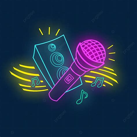 Karaoke Microphone Png Picture Neon Light Effect Microphone Karaoke