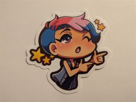 Bisexual Pride Finger Guns Chibi Bi Flag Decal Waterproof Die Cut Vi