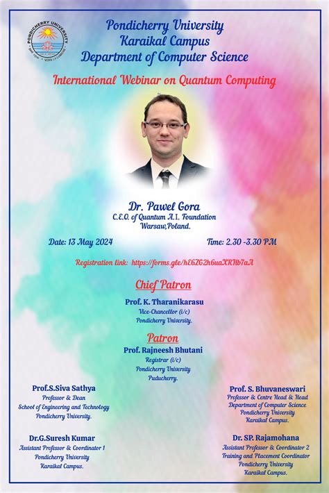 International Webinar On Quantum Computing Department Of Computer Science Karaikal Campus