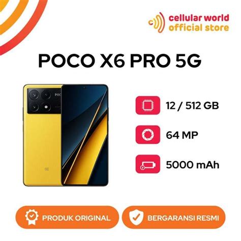 Jual Xiaomi Poco X6 Pro 5g 12 512b Garansi Resmi Di Seller Cellular World Official Store