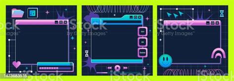 Y2k 스타일의 오래된 복고풍 Pc 화면 복고풍 파도와 증기 파 배경 밝은 빈티지 컴퓨터 인터페이스 2000년대 스타일에 대한 스톡 벡터 아트 및 기타 이미지 Istock