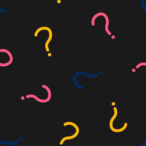 Premium Vector Seamless Pattern With Colorful Question Mark And Black