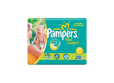 Fralda Pampers Total Confort Tamanho P Pacotão 28 Unidades Peso