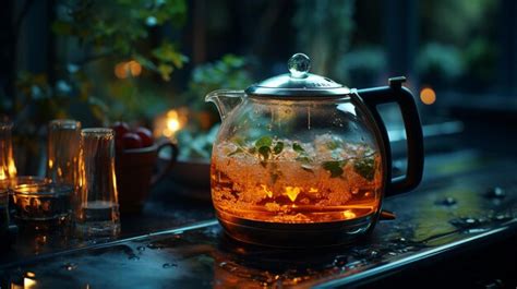 Premium Ai Image Teapot And Cup Of Tea On A Tablegenerative Ai