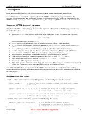 MIPSAssembler Pdf CS Computer Organization II C Simple MIPS Assembler The Assignment