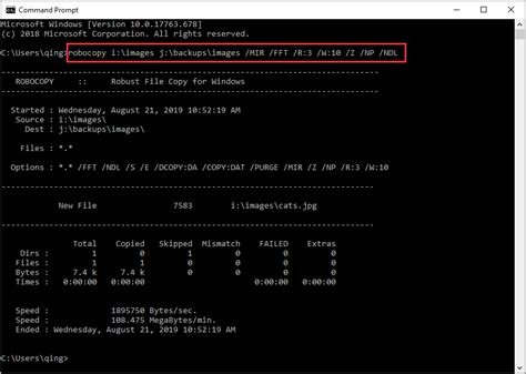 Robocopy Commands