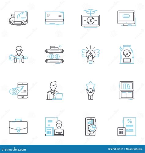 Asset Management Linear Icons Set Investment Portfolio