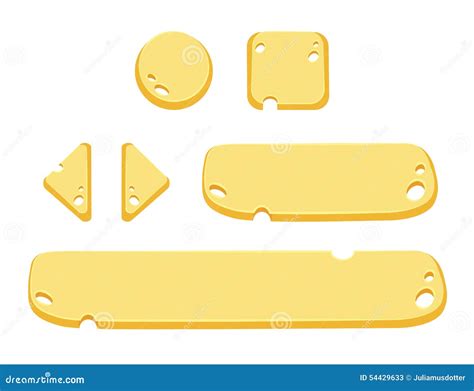 Set Of Cartoon Buttons Vector Gui Elements Stock Vector Illustration