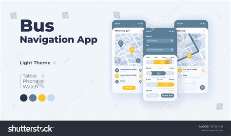 Bus Navigation Cartoon Smartphone Interface Vector Stock Vector Royalty Free 1787291135