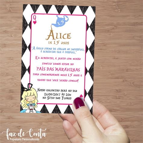 Convite 15 anos Alice no País das Maravilhas Elo7