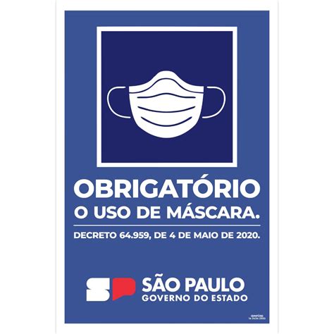 Placa De Sinalização Obrigatório Uso De Máscara