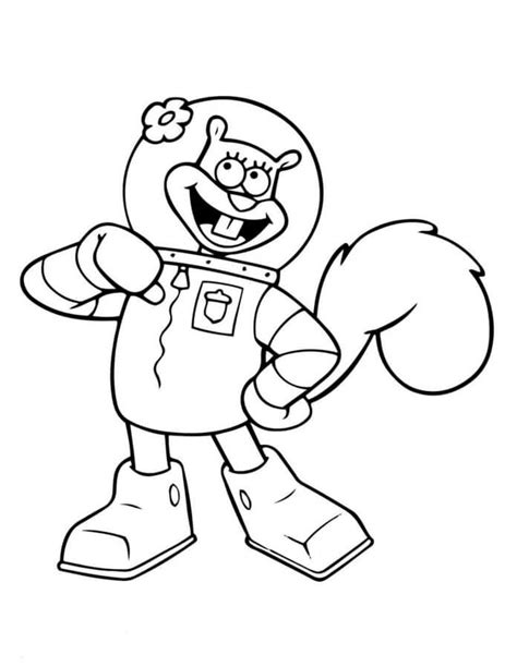 Sandy Cheeks Coloring Pages Coloringlib