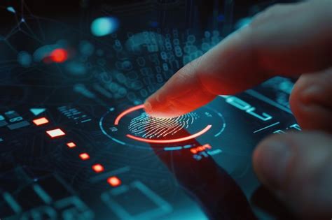 Interacting With Fingerprint Scanner Scan Biometric Identity And Access