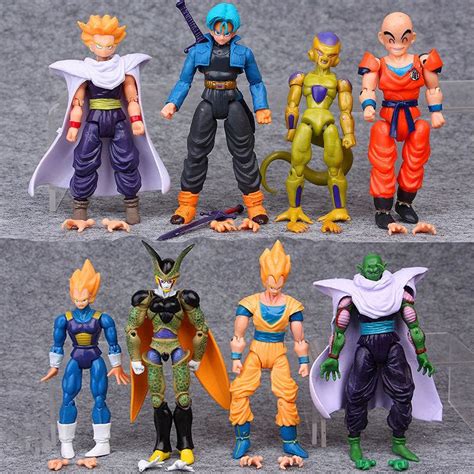 Bộ Mô Hình 08 Nhân Vật Truyện Songoku Có Khớp Nối Và Phụ Kiện Thay Thế