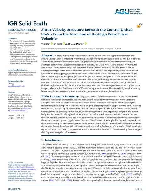 Pdf Shear Velocity Structure Beneath The Central United States From