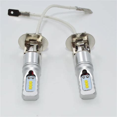 2Pcs H3 LED fog lights car Light h3 Headlight Bulb white 6000k Auto ...