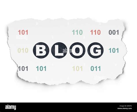 Web Development Concept Blog On Torn Paper Background Stock Photo Alamy