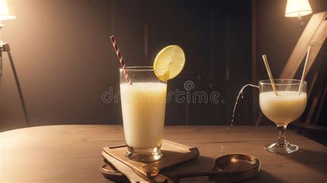 Sweet Sugar Cane Daiquiri In A Vintage Glassai Generated Stock