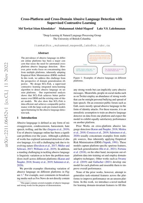 Pdf Cross Platform And Cross Domain Abusive Language Detection With