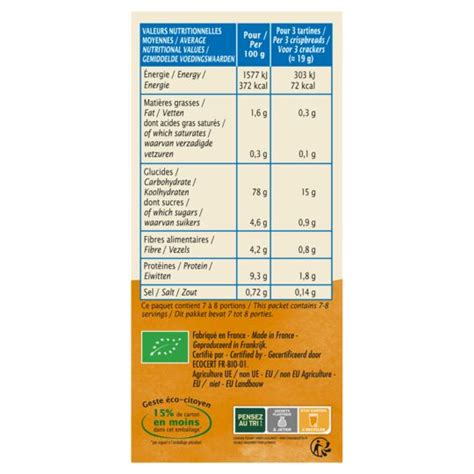 Tartines craquantes au froment Bio JARDIN BIO ETIC la boite de g à Prix Carrefour