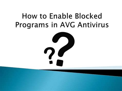 How To Enable Blocked Programs In Avg Antivirus