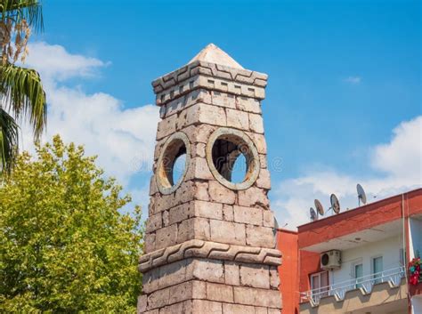 Clock Tower In The Center Of Mahmutlar District On Restoration