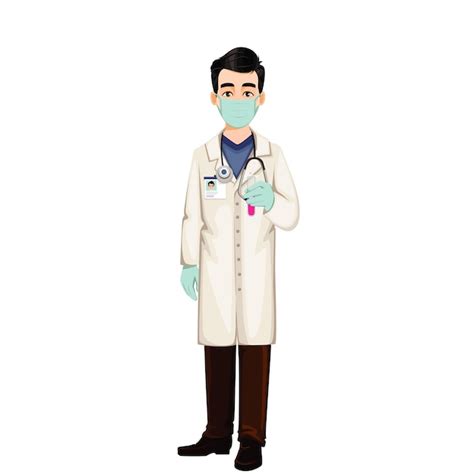 Docteur Mignon Personnages De Dessins Animés Avatar Illustration