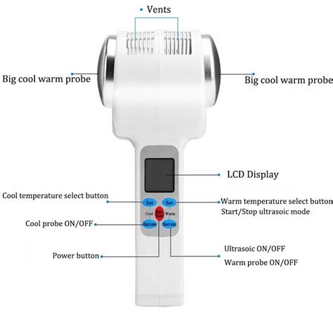 Badu Bg Ултразвукова криотерапия Горещ студен чук Лимфен Масажор за повдигане на лицето