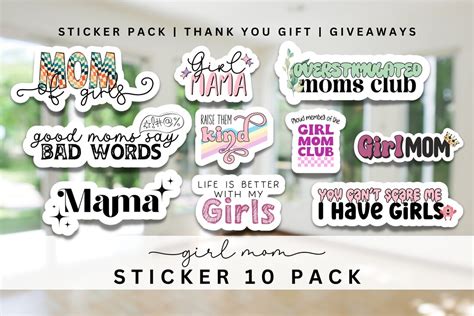 Girl Mom Sticker Pack Decals Vinyl Stickers Laptop Stickers