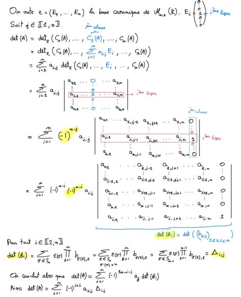 Déterminant Cours Mpsi Mp2i