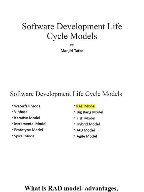 7 Sdlc Model Rad Model Pdf Software Development Process