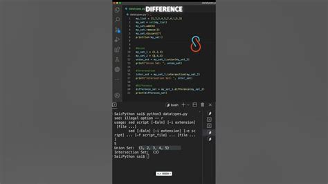 Python Set Difference Method Shorts Python Pythondeveloper Youtube