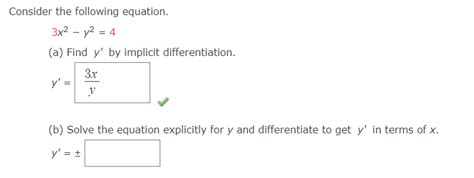 solved consider the following equation 3x2 y2 4solve the