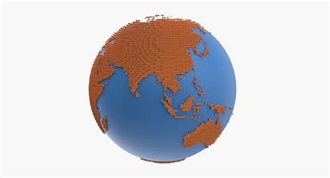 3d Model Solid Color Voxel Globe Turbosquid 2317247