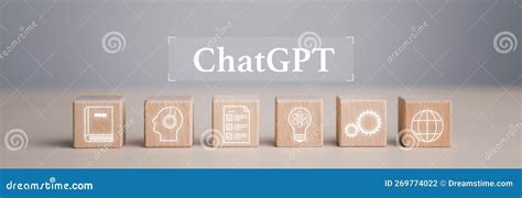 Wooden Cube Block With Chatgpt Chat With Ai System Artificial Intelligence An Artificial