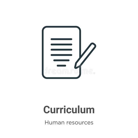 Curriculum Vitae Outline Vector Icon Thin Line Black Curriculum Vitae