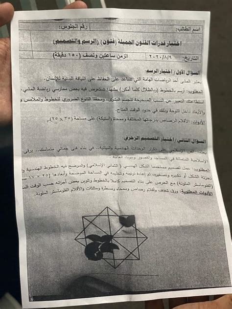 نماذج امتحانات القدرات لكليات الفنون التطبيقية والجميلة والعمارة