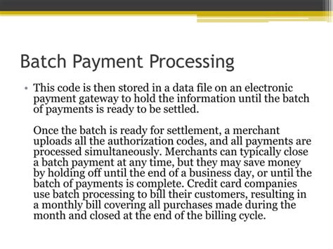 Batch Payment Processing Ppt